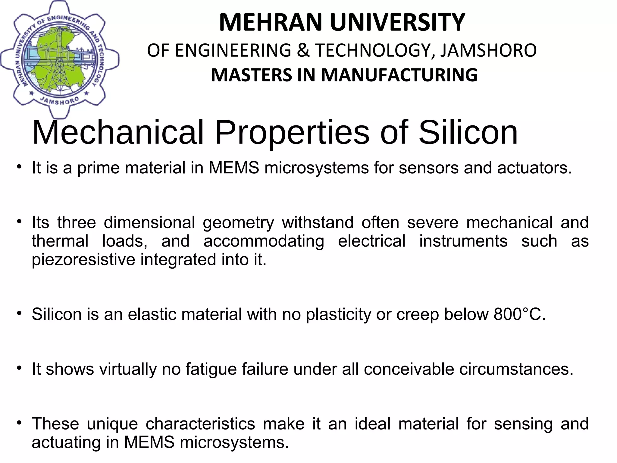 Substrate / wafers and Basic concepts Of Mems & microsystems | PPT