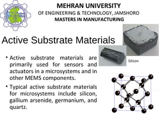 Substrate / wafers and Basic concepts Of Mems & microsystems | PPT
