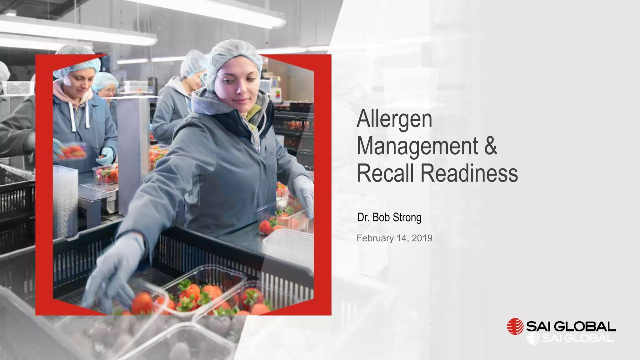 Allergen Management & Recall Readiness | PPTX
