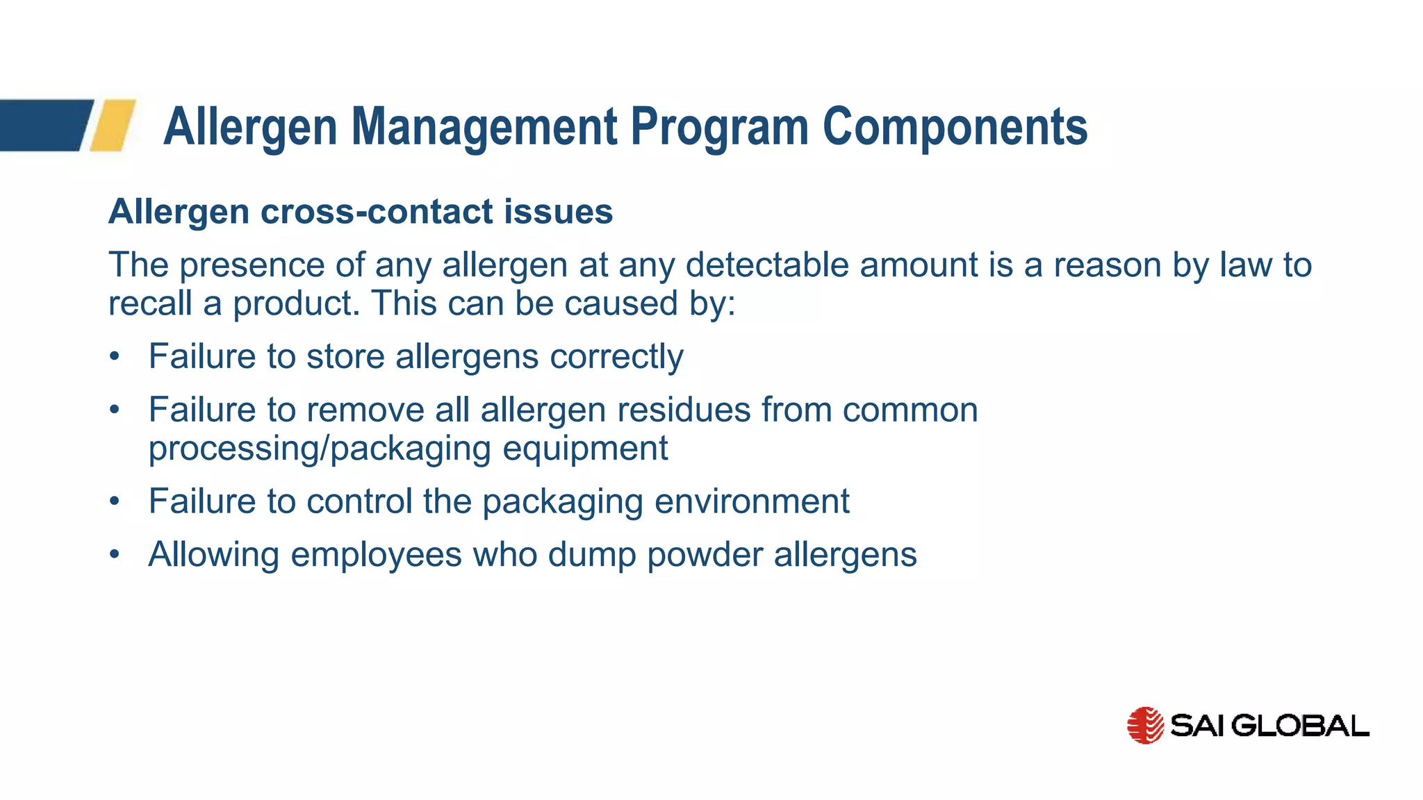 Allergen Management & Recall Readiness | PPTX