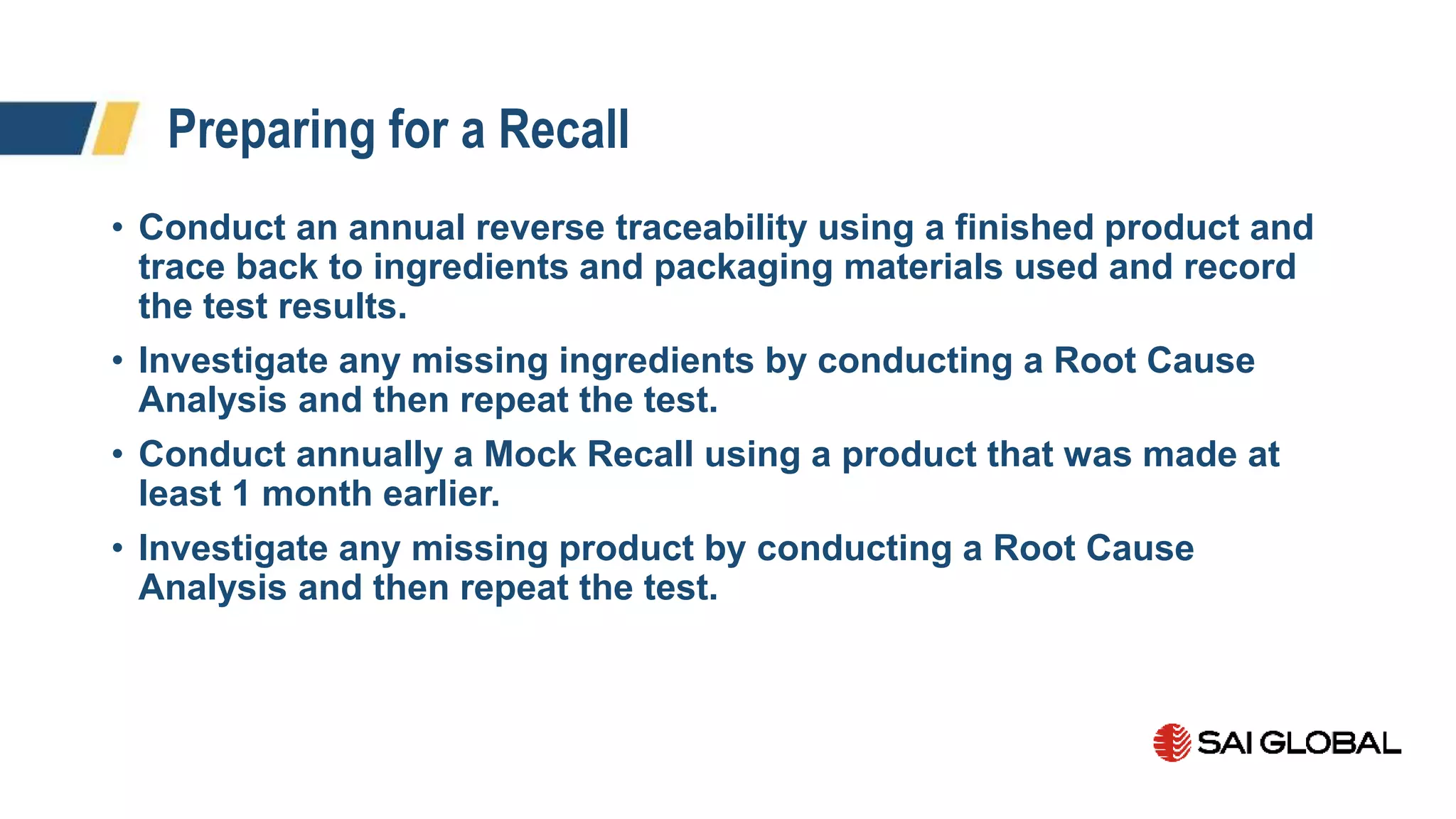 Allergen Management & Recall Readiness | PPTX