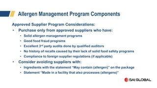 Allergen Management & Recall Readiness | PPTX