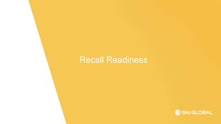 Allergen Management & Recall Readiness | PPTX