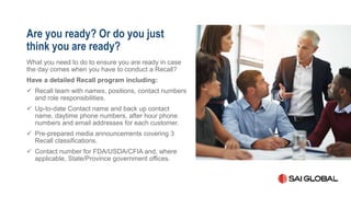 Allergen Management & Recall Readiness | PPTX