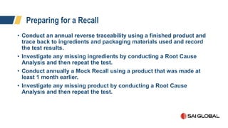 Allergen Management & Recall Readiness | PPTX