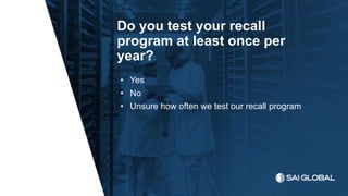 Allergen Management & Recall Readiness | PPTX