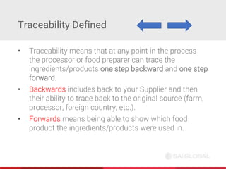 SAI Global Traceability in Supply Chains | PDF | Recalls | Consumer Issues