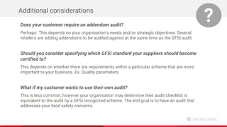 SAI Global Webinar: GFSI Schemes | PPT