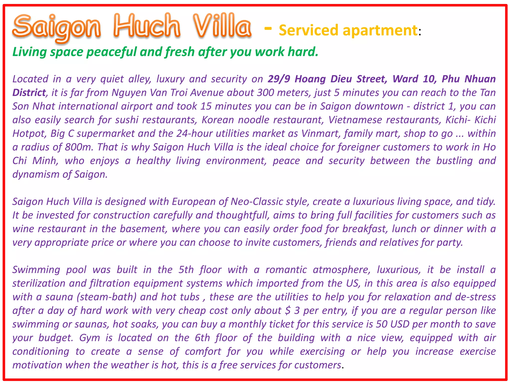 Saigon huch villa phu nhuan | PPTX