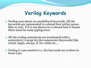 vlsi design using verilog presentaion 1 | PPTX