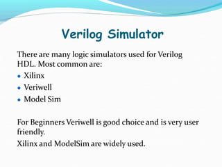 vlsi design using verilog presentaion 1 | PPTX