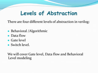 vlsi design using verilog presentaion 1 | PPTX