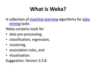 saihw1_weka_tutorial.pptx - Machine Discovery and Social Network ... | PPT
