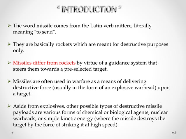 PPT ON GUIDED MISSILES | PPTX