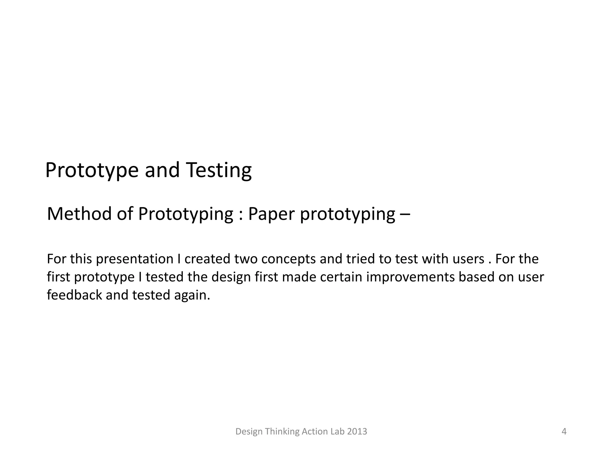 Saikat design thinking lab prototyping & testing | PPT