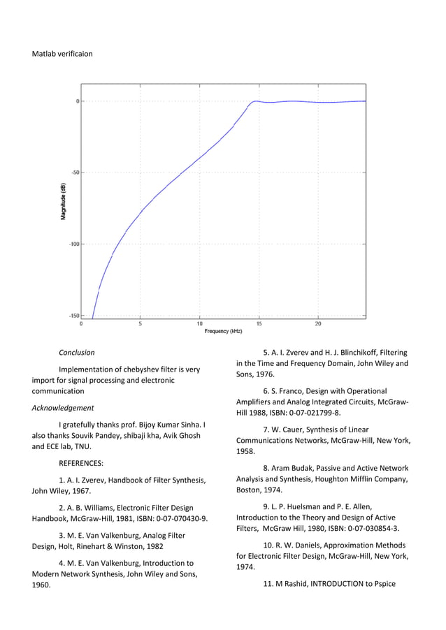 Chebyshev High Pass Filter Pdf