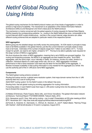 SAIL: demo handout at Future Media Distribution using Information Centric Networks | PDF