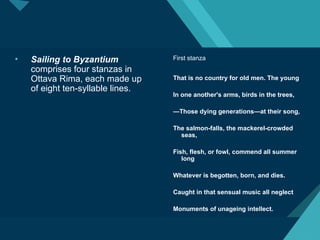 Sailing to Byzantium poem by W B Yeats .pptx