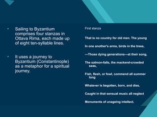 Sailing to Byzantium poem by W B Yeats .pptx