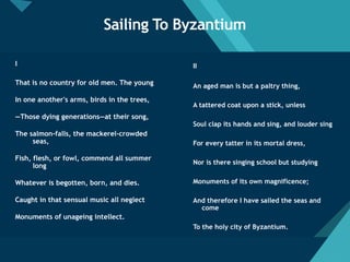 Sailing to Byzantium poem by W B Yeats .pptx