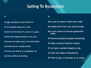 Sailing to Byzantium poem by W B Yeats .pptx