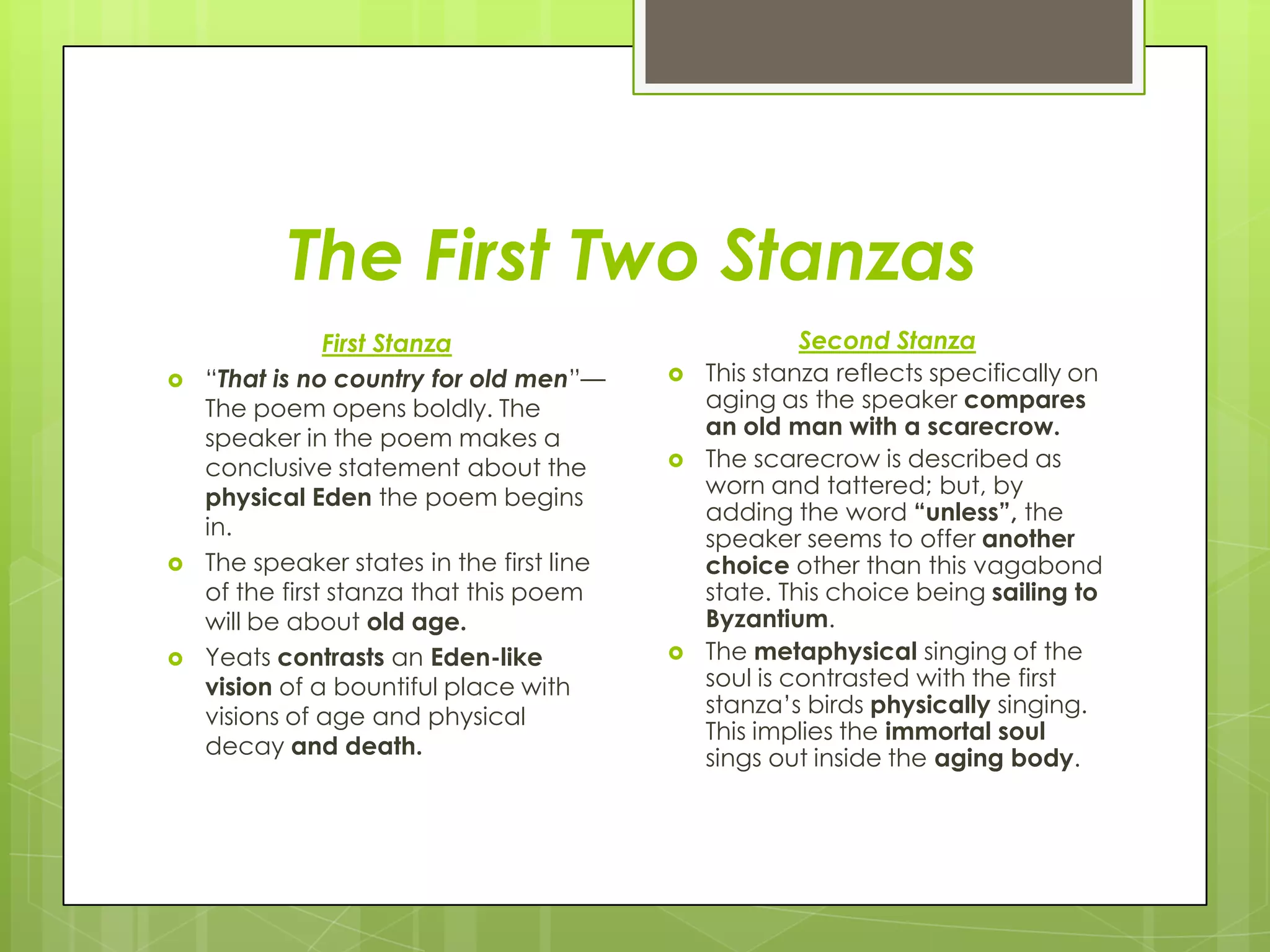 Sailing to byzantium yeats | PPTX