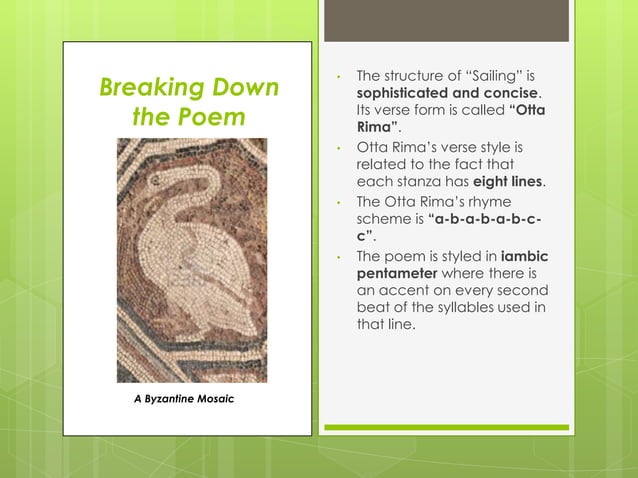 Sailing to byzantium yeats | PPTX | Birds | Pets