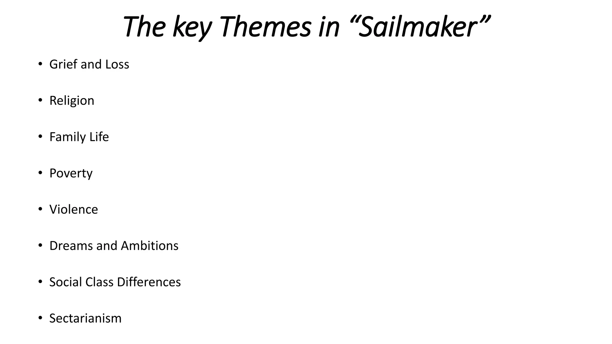 Sailmaker by Alan Spence - National 5 English Scottish Set Text | PPTX