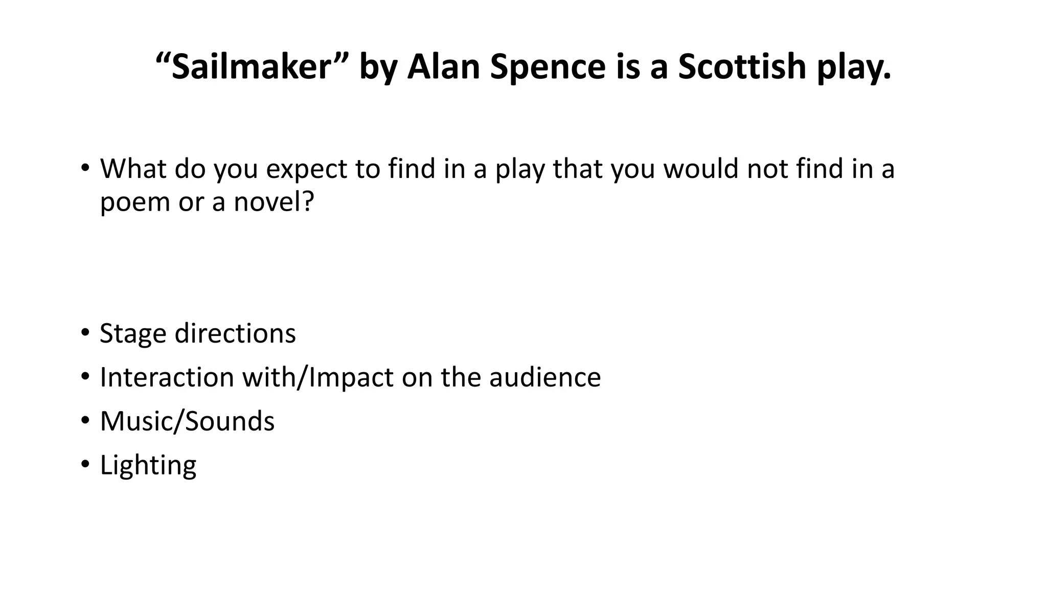 Sailmaker by Alan Spence - National 5 English Scottish Set Text | PPTX ...