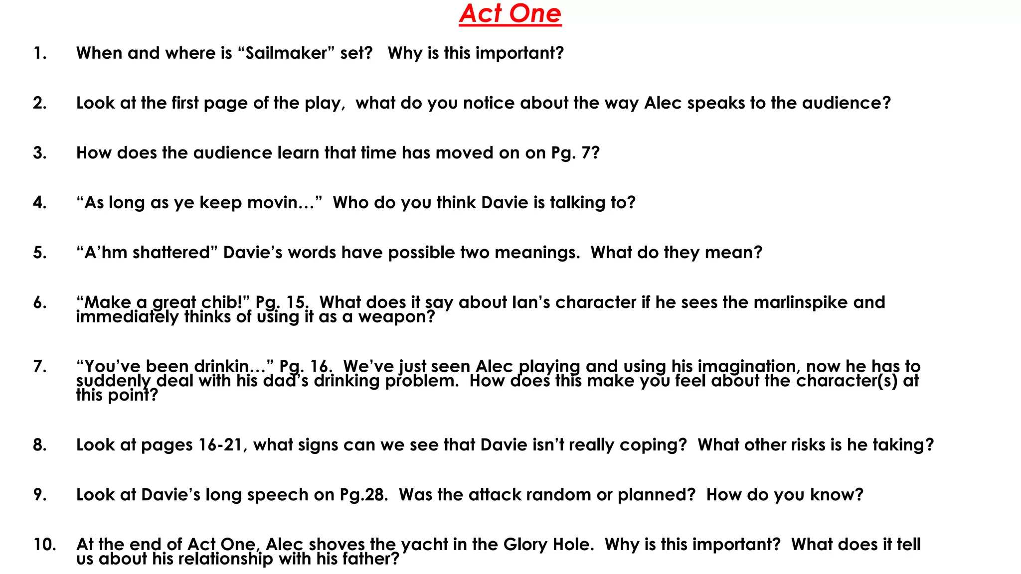 Sailmaker by Alan Spence - National 5 English Scottish Set Text | PPTX