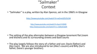 Sailmaker by Alan Spence - National 5 English Scottish Set Text | PPT
