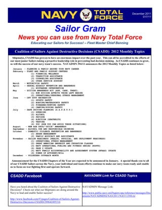 Sailor gram 017 11 csadd monthly topics | PDF