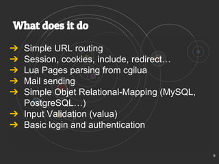 Sailor - A web MVC framework in Lua by Etiene Dalcol (Lua Workshop 2014) | PDF