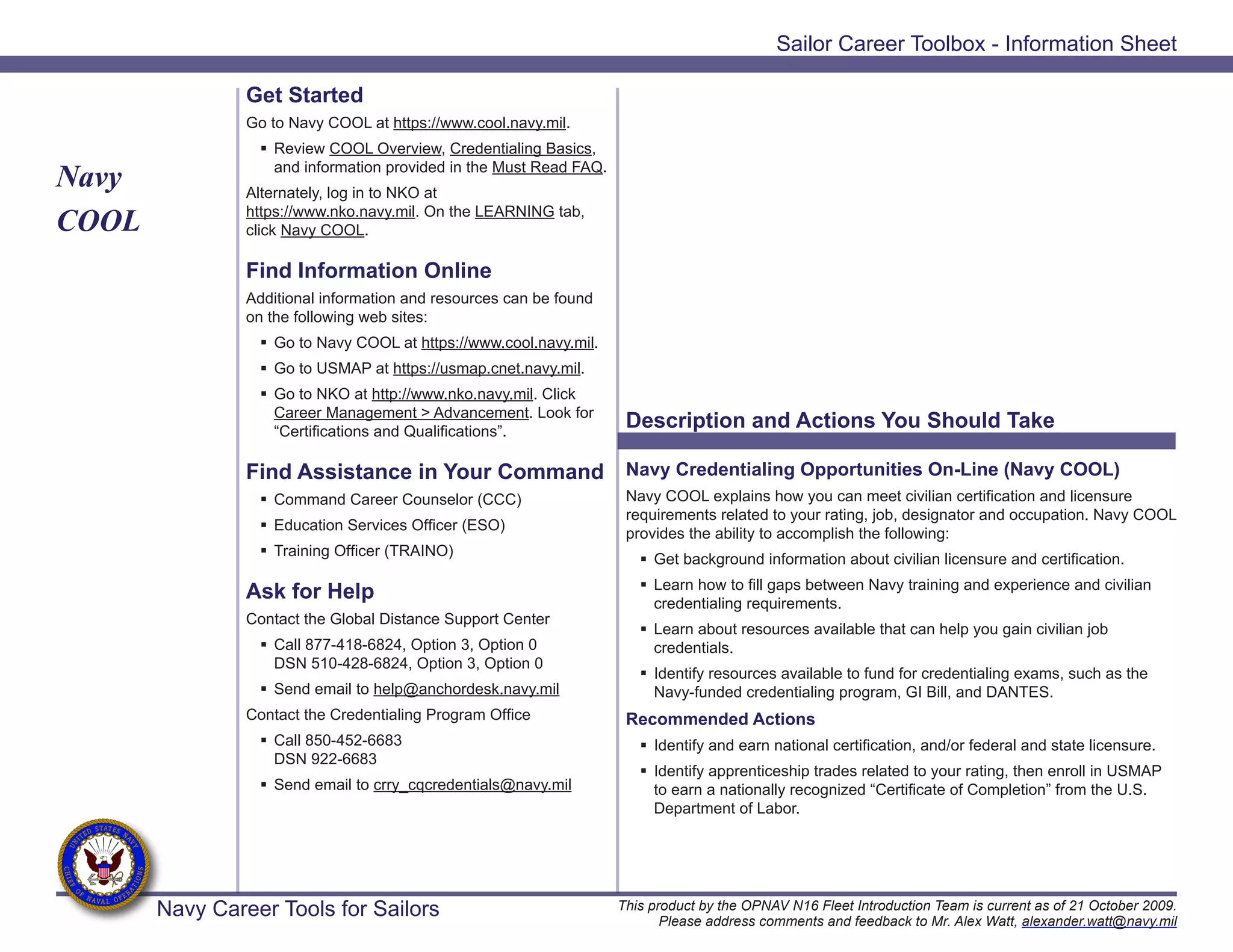 Sailor toolboxinformationsheet | PDF