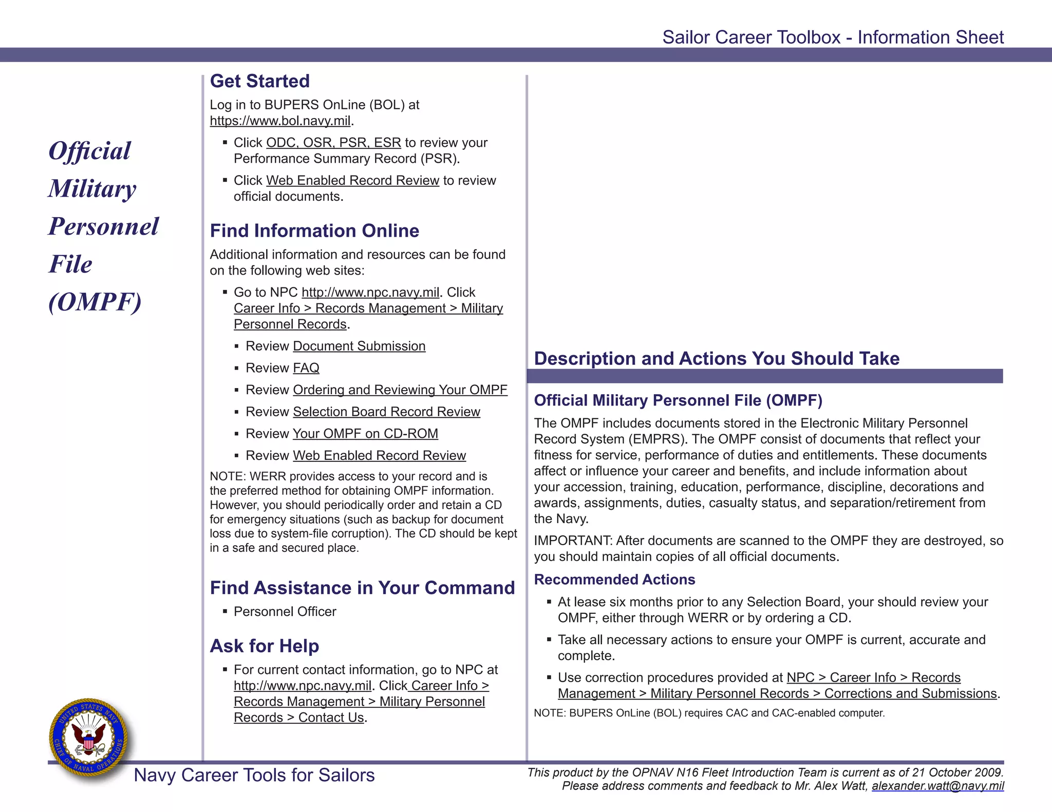 Sailor toolboxinformationsheet | PDF