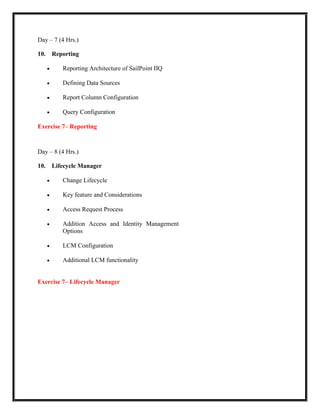 SailPoint IdentityIQ Training Course Content | PDF