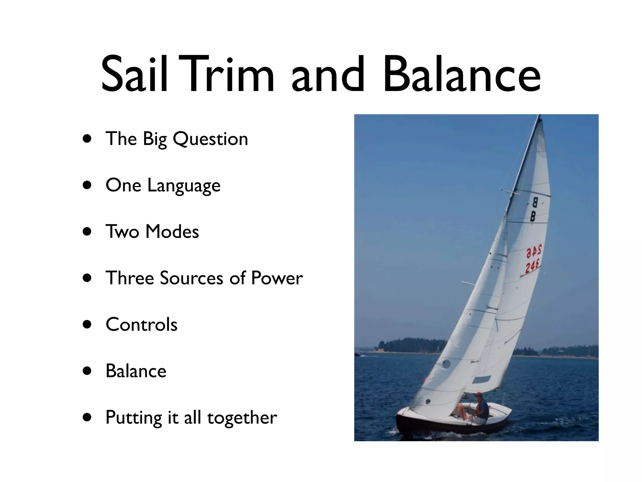 Sail Trim And Balance Fundamental | KEY