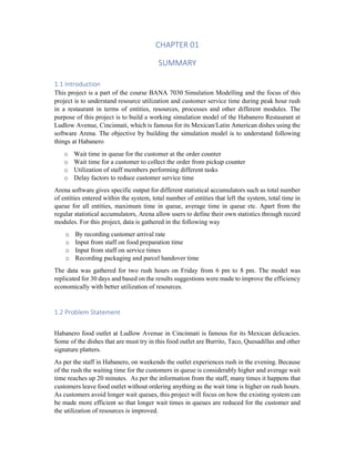 Habanero Restaurant - Simulation Project | PDF
