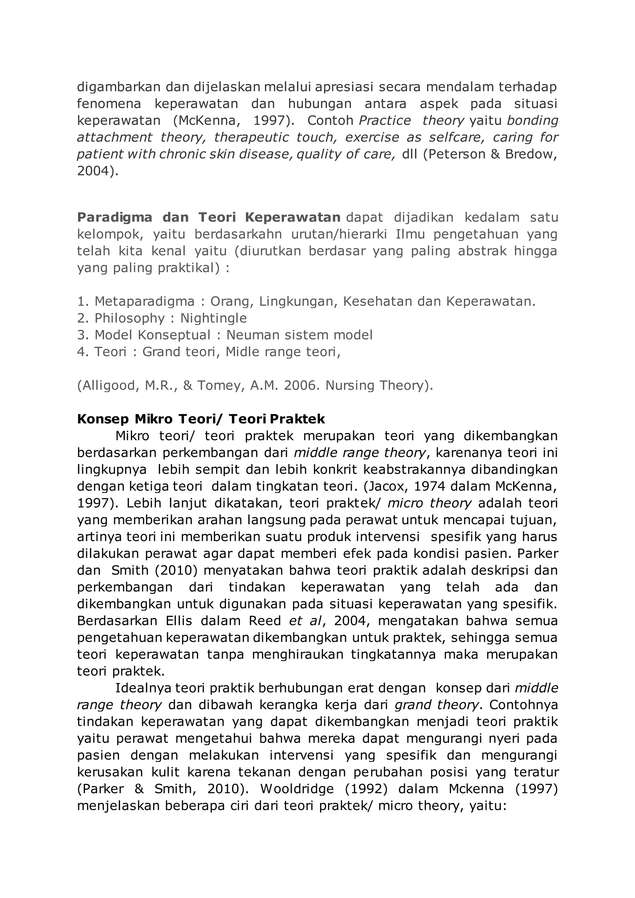Sains 3 tingkatan teori keperawatan | DOCX