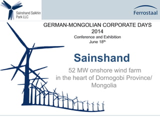 Sainshand german mongolian corp days | PPT