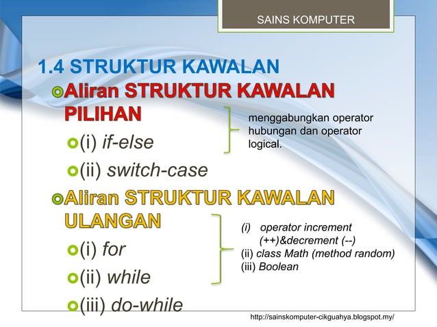 Sains komputer : struktur kawalan | PPTX