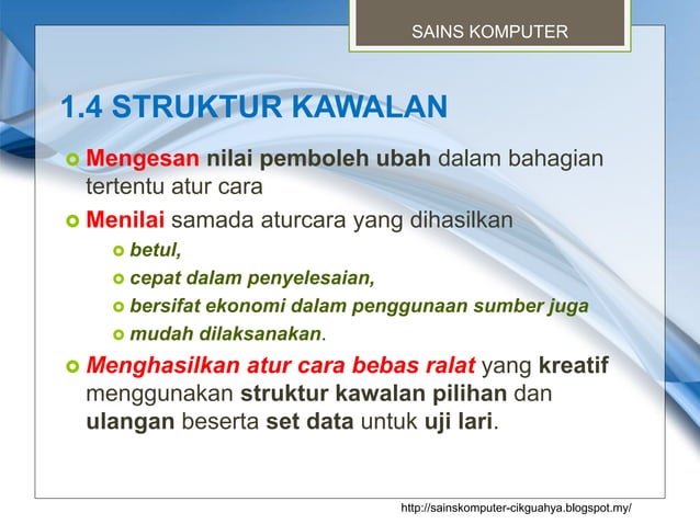 Sains komputer : struktur kawalan | PPTX