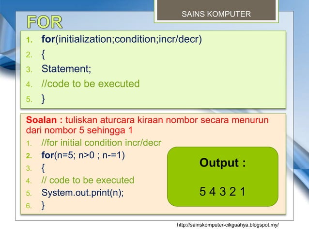 Sains komputer : struktur kawalan | PPTX