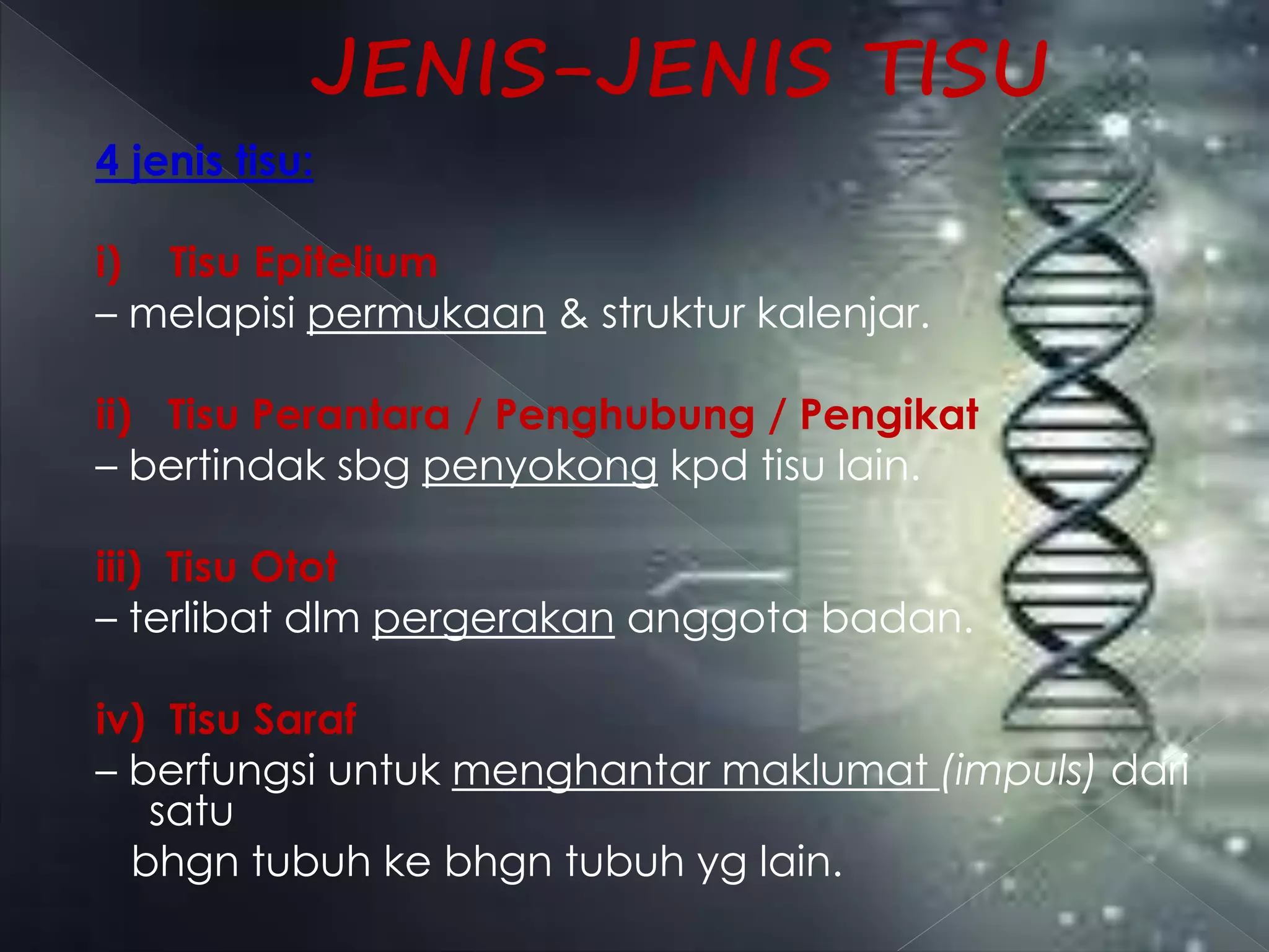 Fungsi sel , tisu dan membran | PPTX
