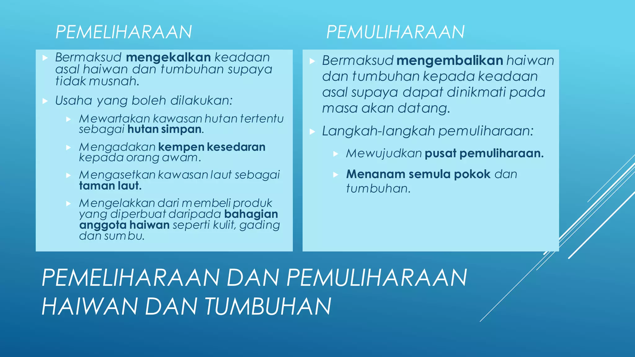 Sains Tahun 6: Unit 5 Pemeliharaan & Pemuliharaan | PDF