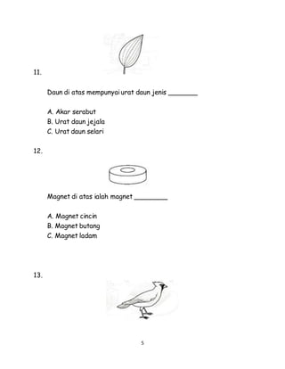 Sains tahun 1 pksr 2 | DOCX