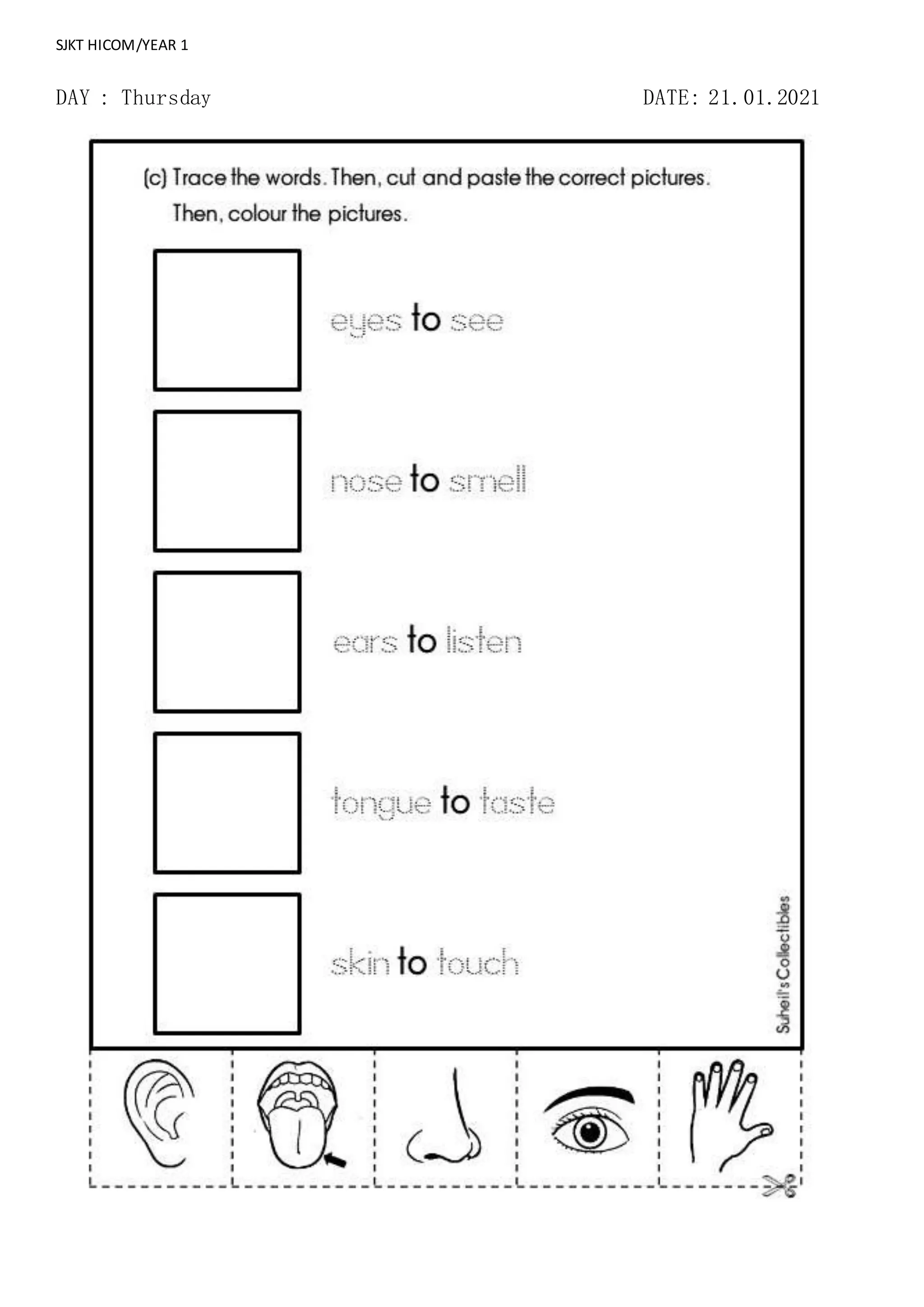 Sains tahun 1 worksheet | DOC