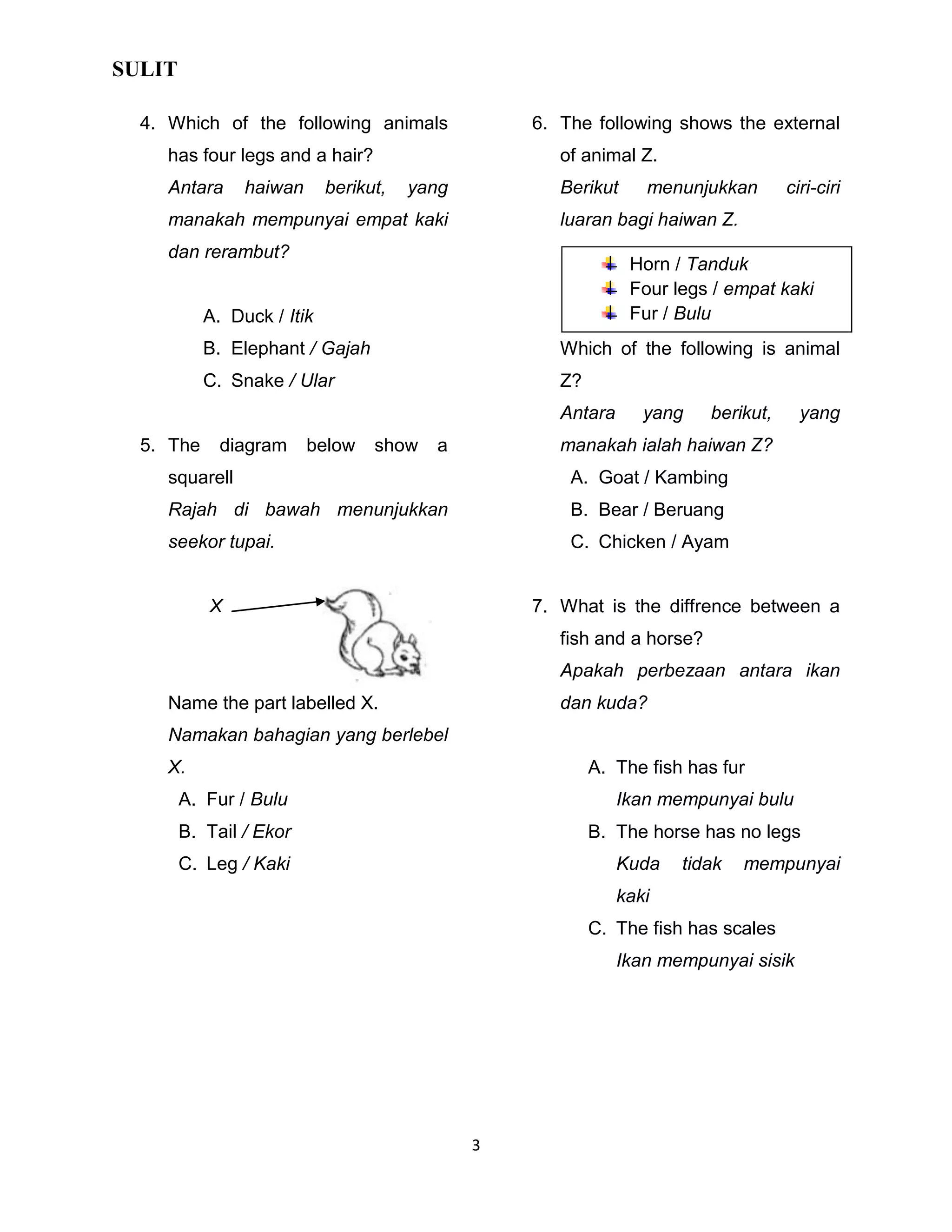 Sains tahun 3 penggal 1 | DOCX