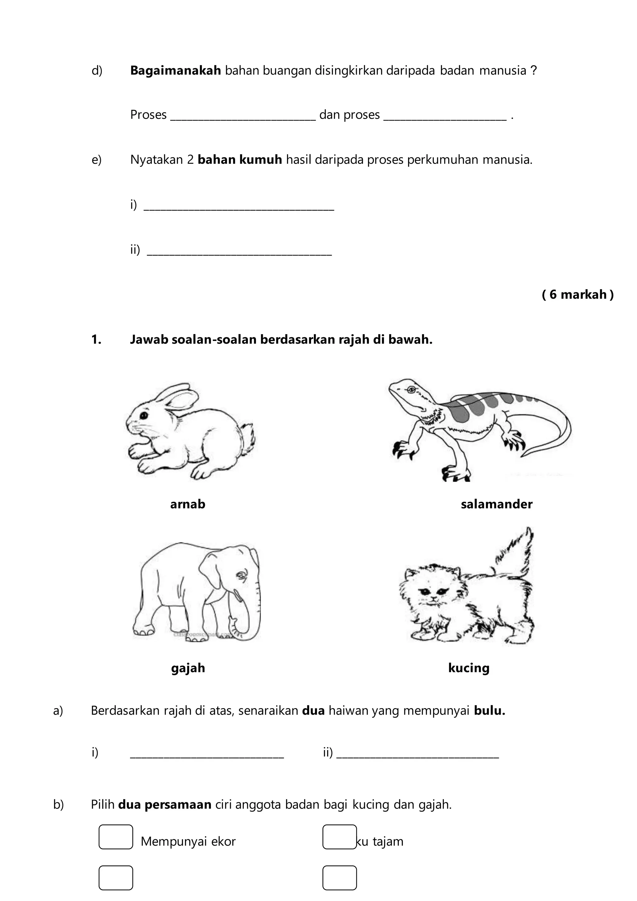 Sains Tahun 4 UP1 Kertas 2 | DOCX