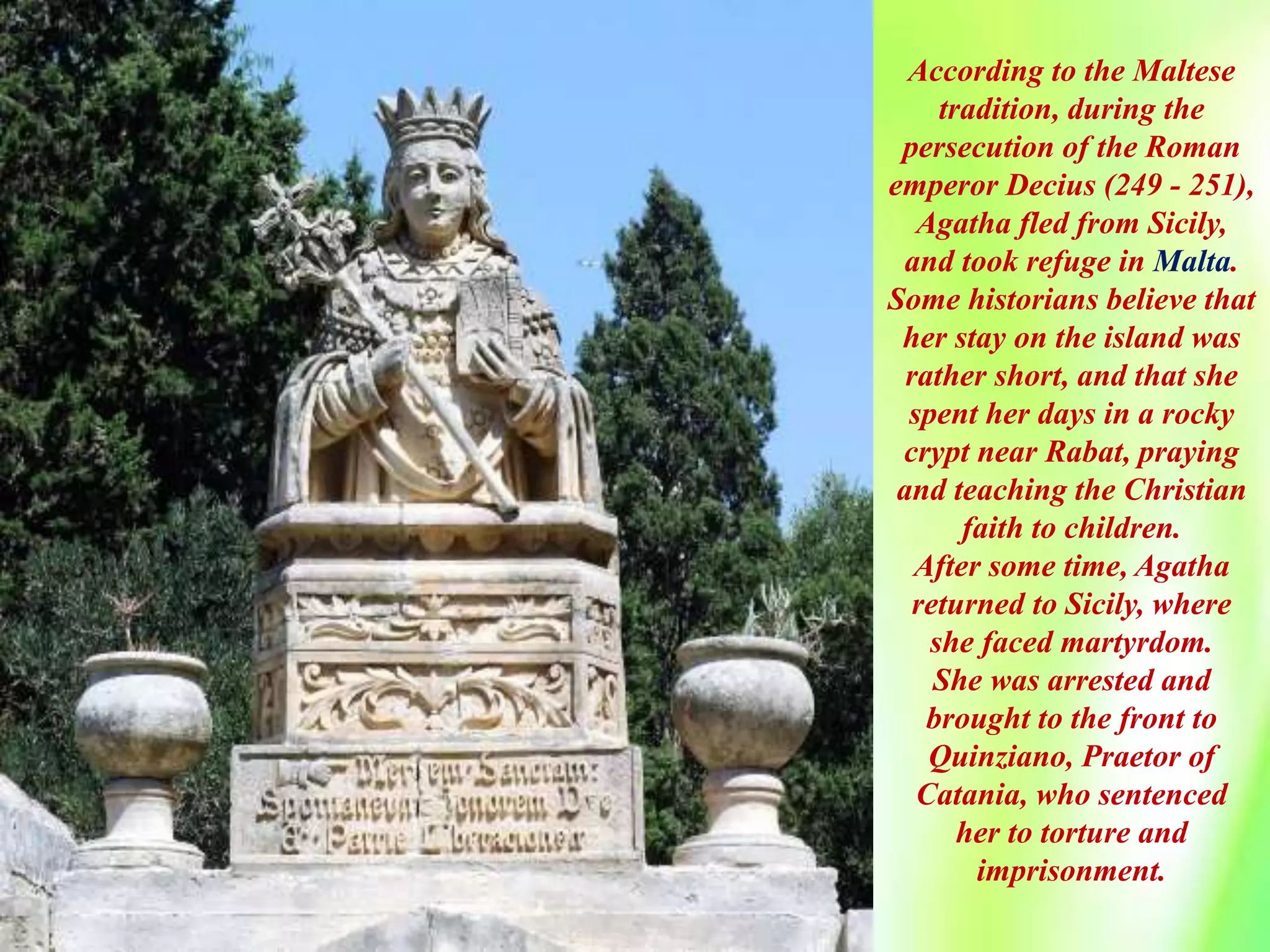 Saint agatha, virgin and martyr | PPTX